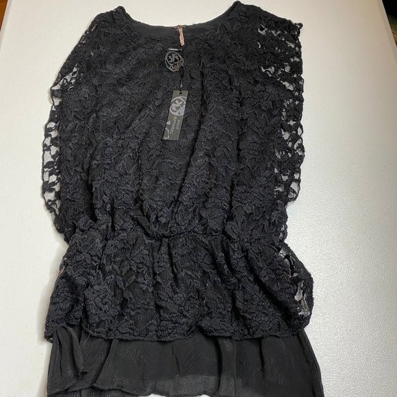 Poof! | Tops | New With Tags Poof Black Lace Top Size M | Poshmark